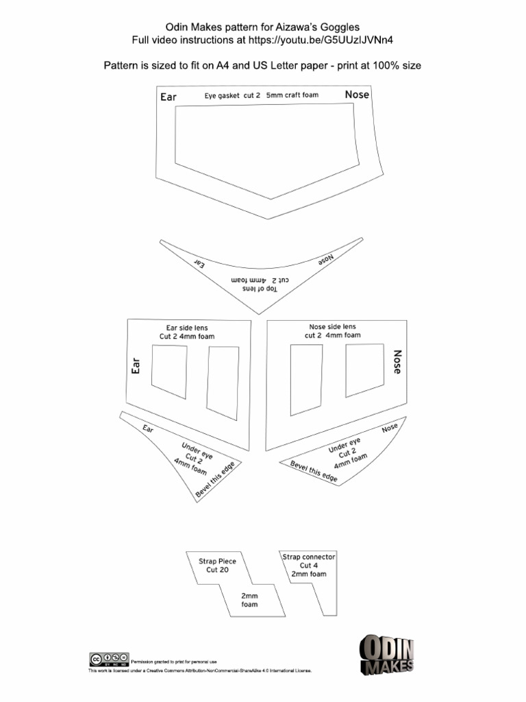 Aizawa Goggles Pattern | PDF