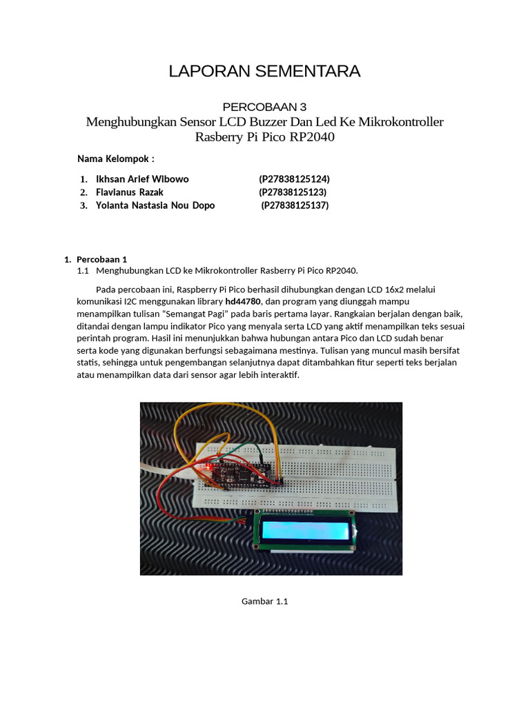 Laporan Sementara MH Sensor Series | PDF
