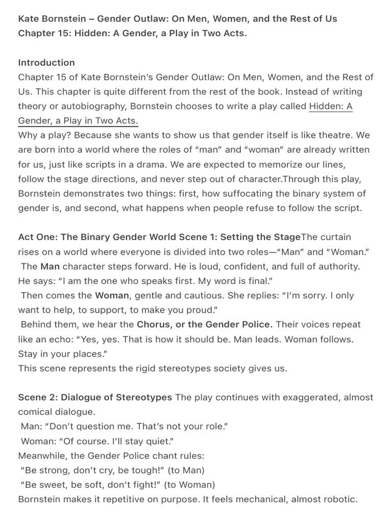 Kate Bornstein - Gender Outlaw - On Men, Women, and The Rest of Us ...