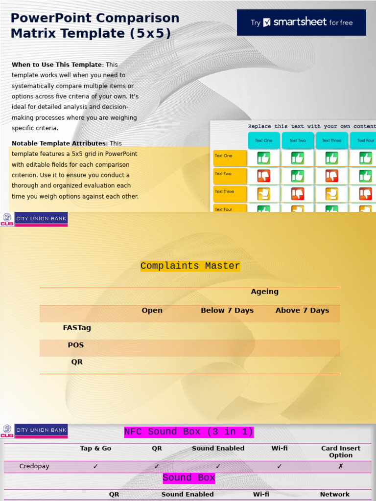IC PowerPoint Comparison Matrix Template 5x5 12113 | PDF | Regulatory ...
