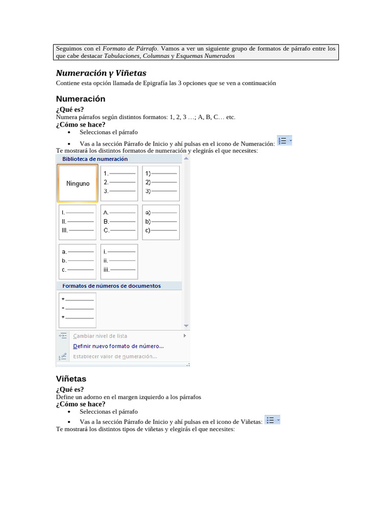 Guia Conocimientos de Word (4) Formato Párrafo Continuación | PDF