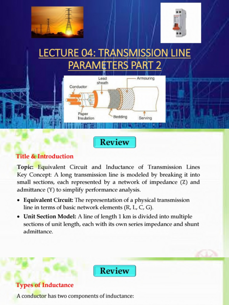 Lecture-04 - Transmission Line Parameters Part-II | PDF