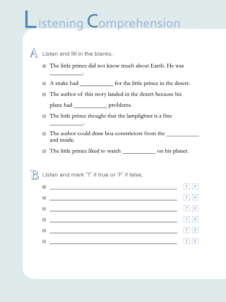 (LC Quiz) 6-3 The Little Prince | PDF