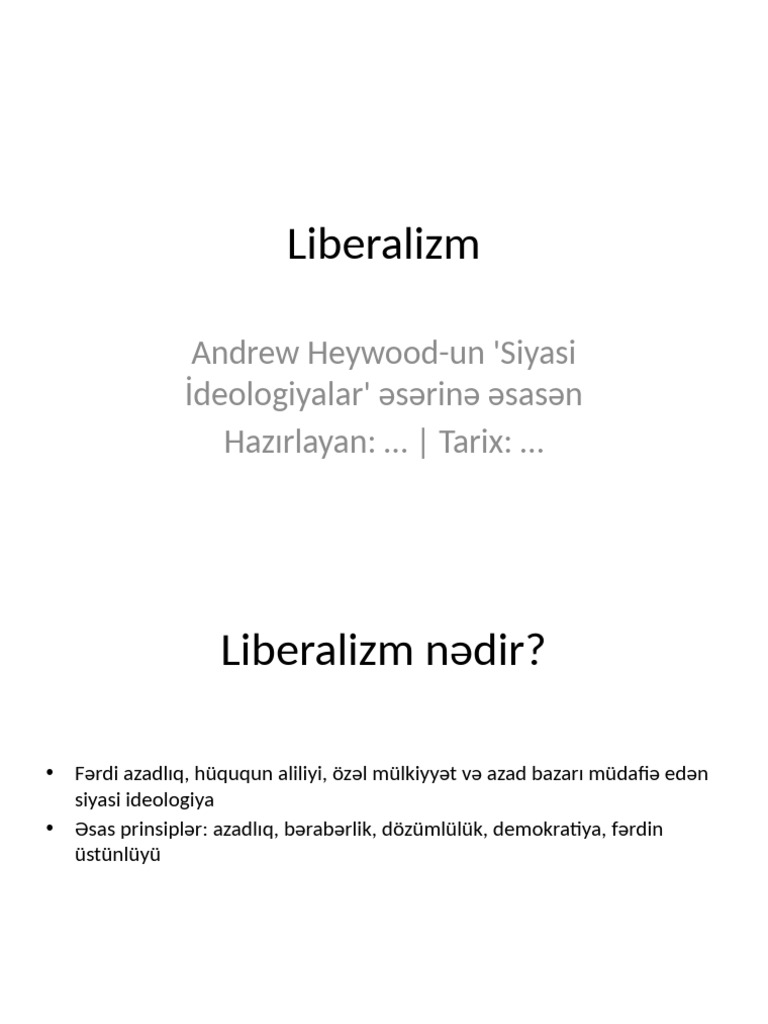 Liberalizm Təqdimat | PDF