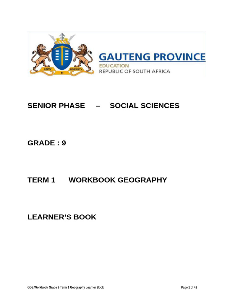 Grade 9 Geography Term 1 Workbook | PDF | Contour Line | Topography