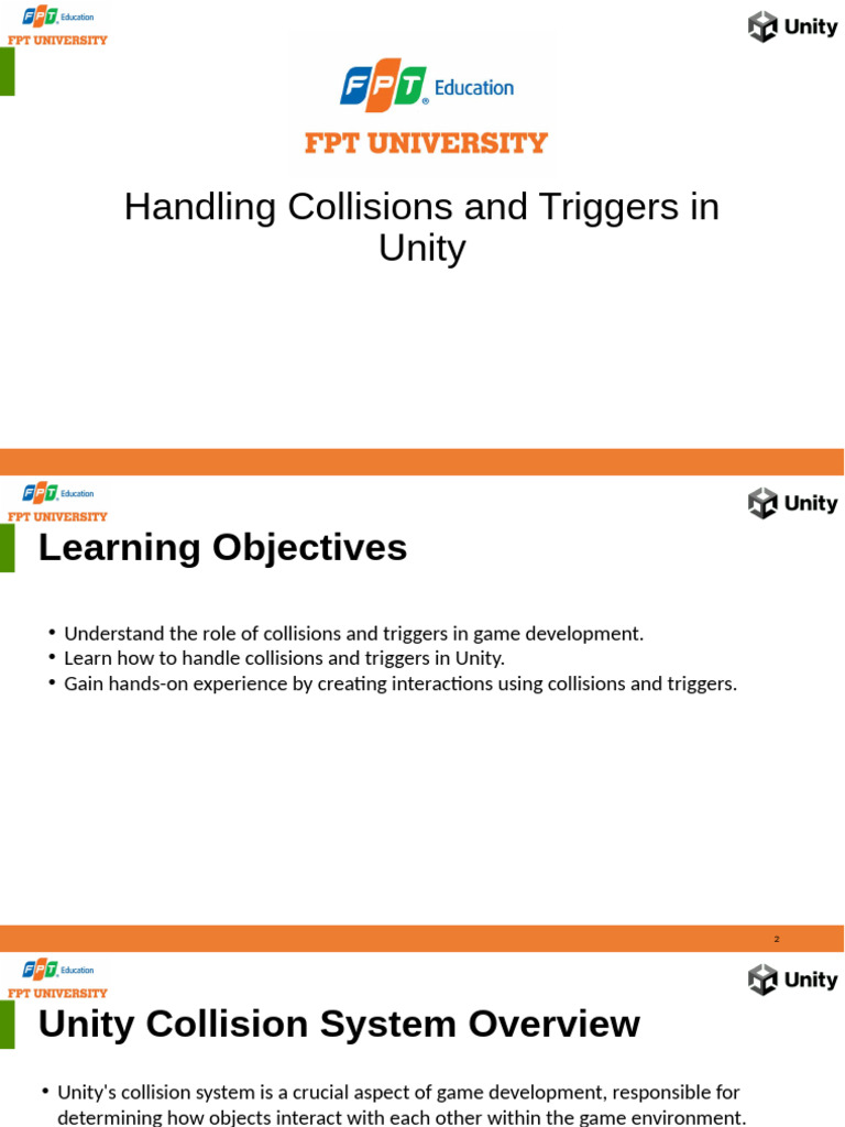 4.3 Handling Collisions and Triggers in Unity | PDF | Computing