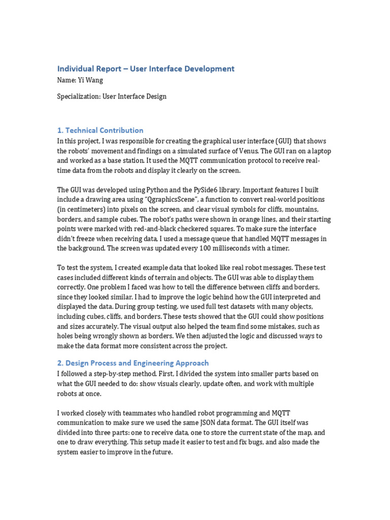 User Interface Report Yi Wang | PDF | Graphical User Interfaces | User Interface