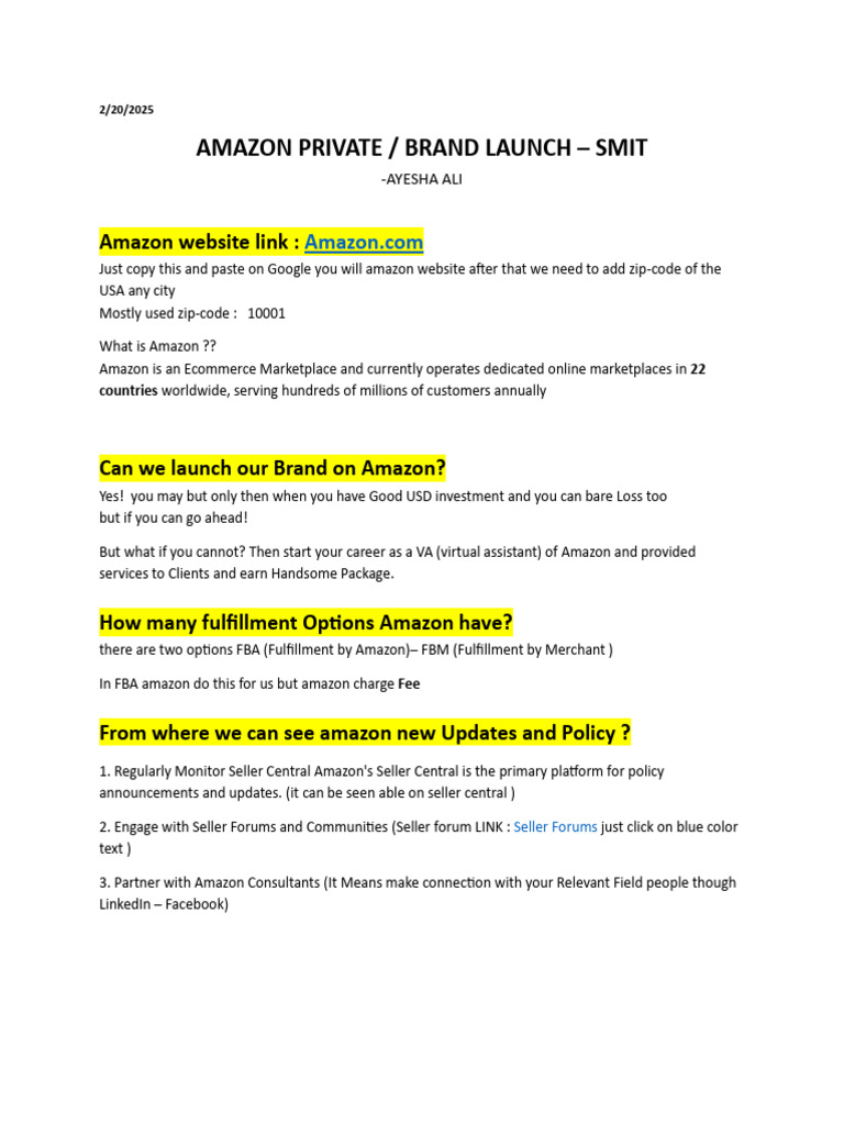 Amazon Private - Brand Launch - Smit | PDF | Universal Product Code | Computing
