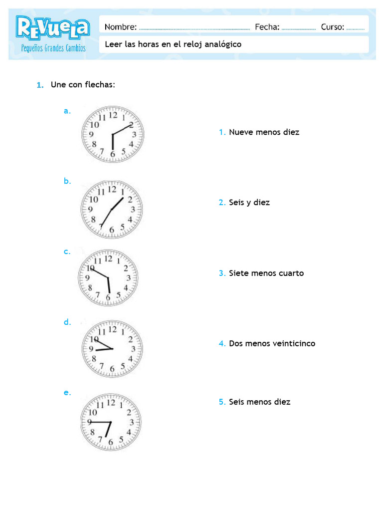 Leer Reloj Analogico | PDF
