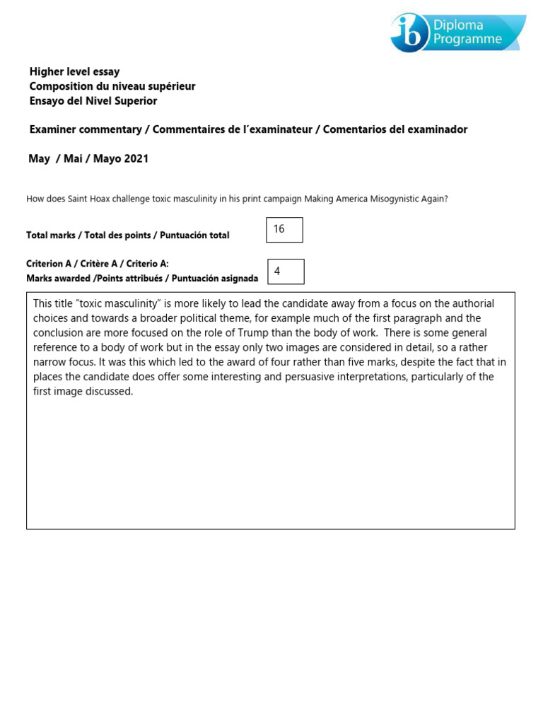 HL Essay Sample B - Commentary | PDF | Essays | Human Communication