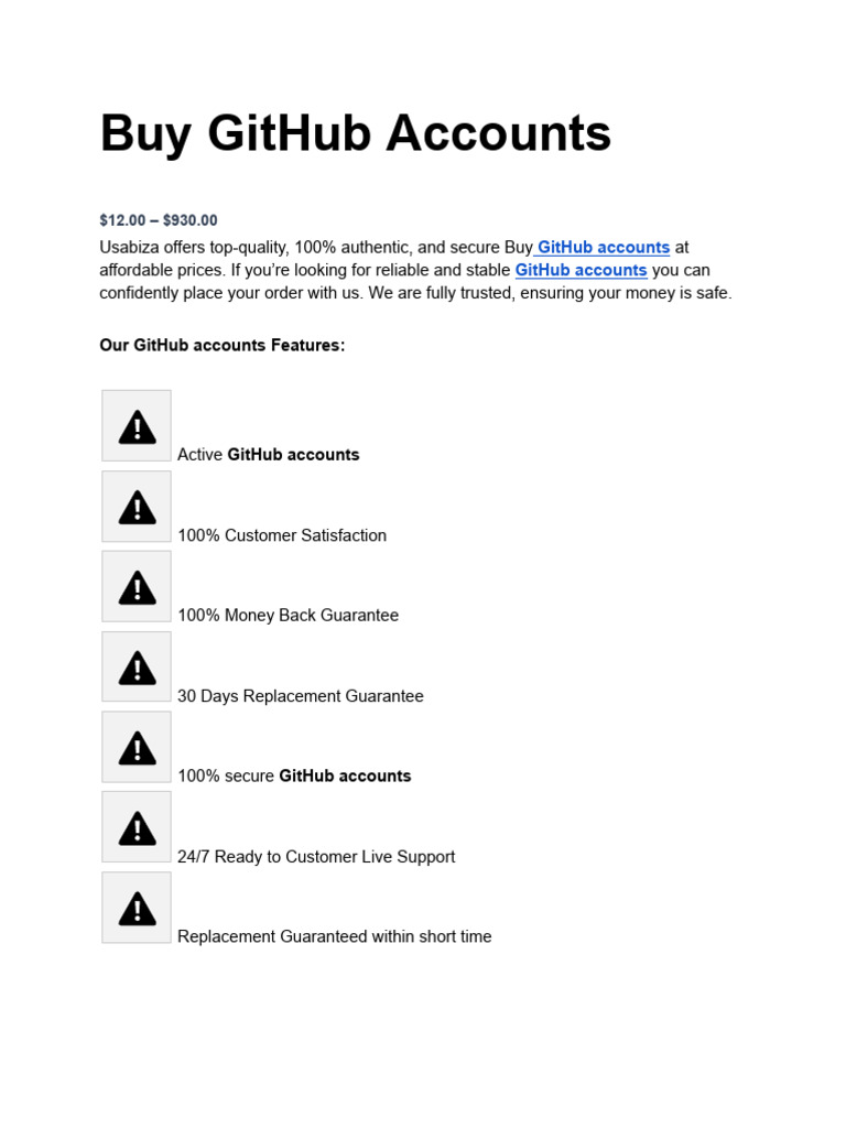 Buy GitHub Accounts | PDF | Reputation | Credibility