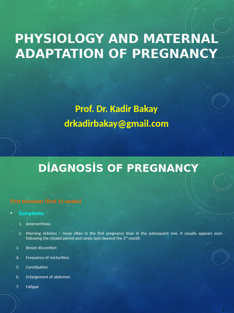 Pregnancy Physiology and Diagnosis Guide | PDF | Estrogen | Pregnancy