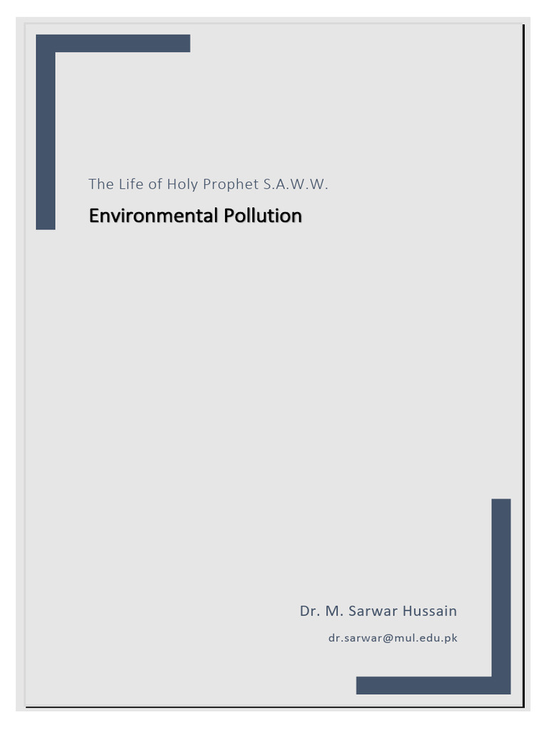 AHSS100 Environmental Pollution and The Life of Holy Prophet S A W W ...