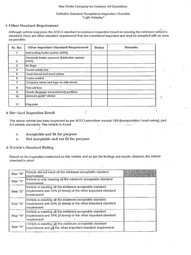 Adco Checklist | PDF