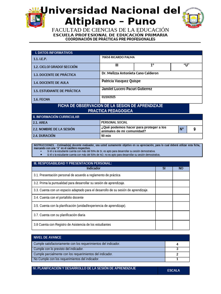 Ficha de O. Personal Social N°9 | PDF | Aprendizaje | Evaluación