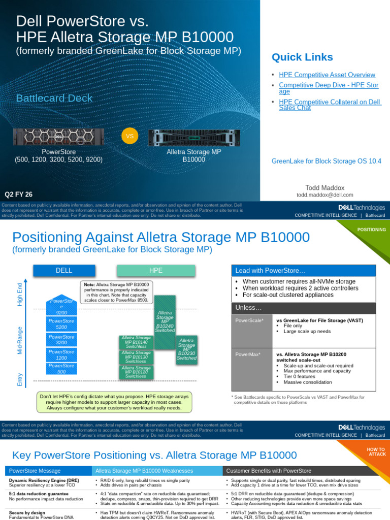 PowerStore vs. HPE Alletra MP B10000 | PDF | Solid State Drive | Backup