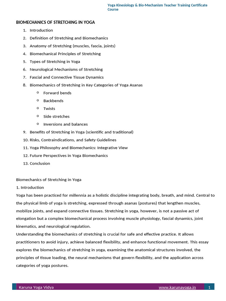 Bio-Mechanism and Yoga | PDF | Flexibility (Anatomy) | Biomechanics