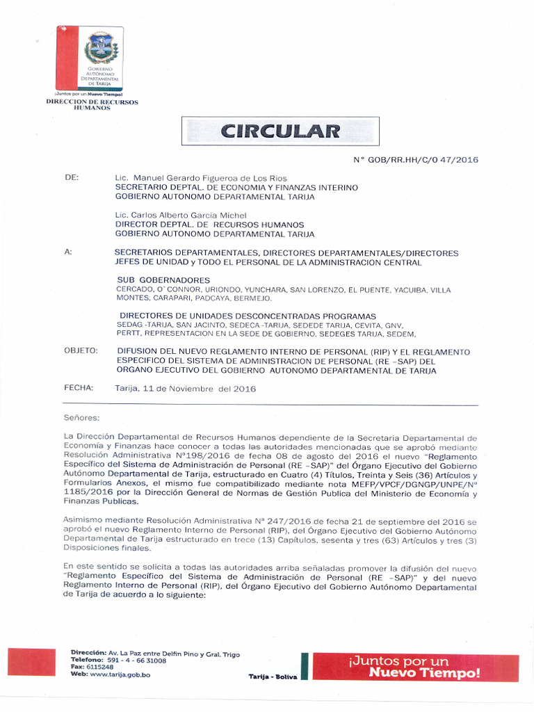 Circular 047 2016 | PDF