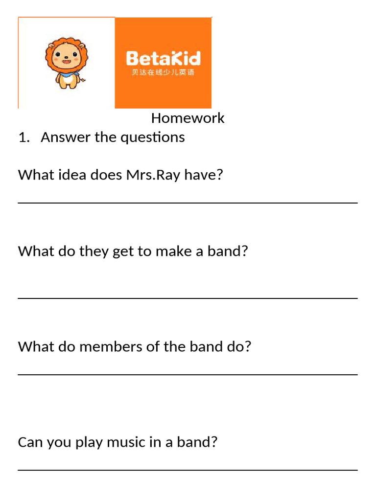 Homework Let's Make A Band | PDF