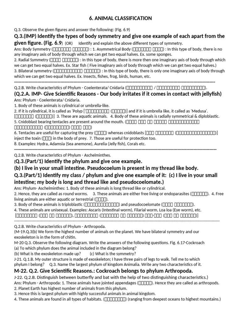 Animal Classification Print | PDF | Vertebrates | Zoology