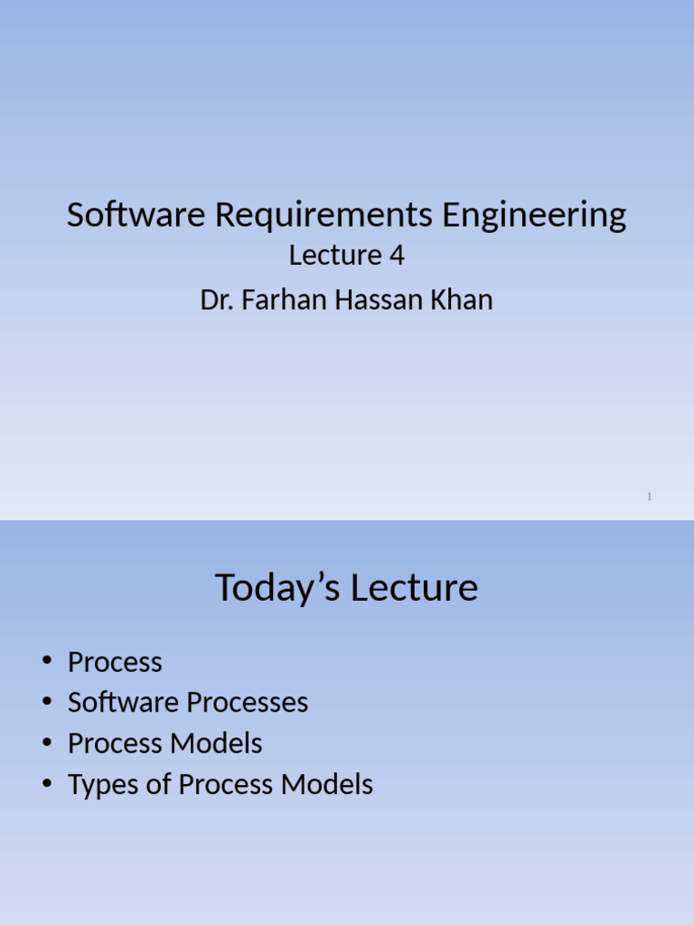 SRE-Lecture-04 - Process & Process Models | PDF | Software | Engineering