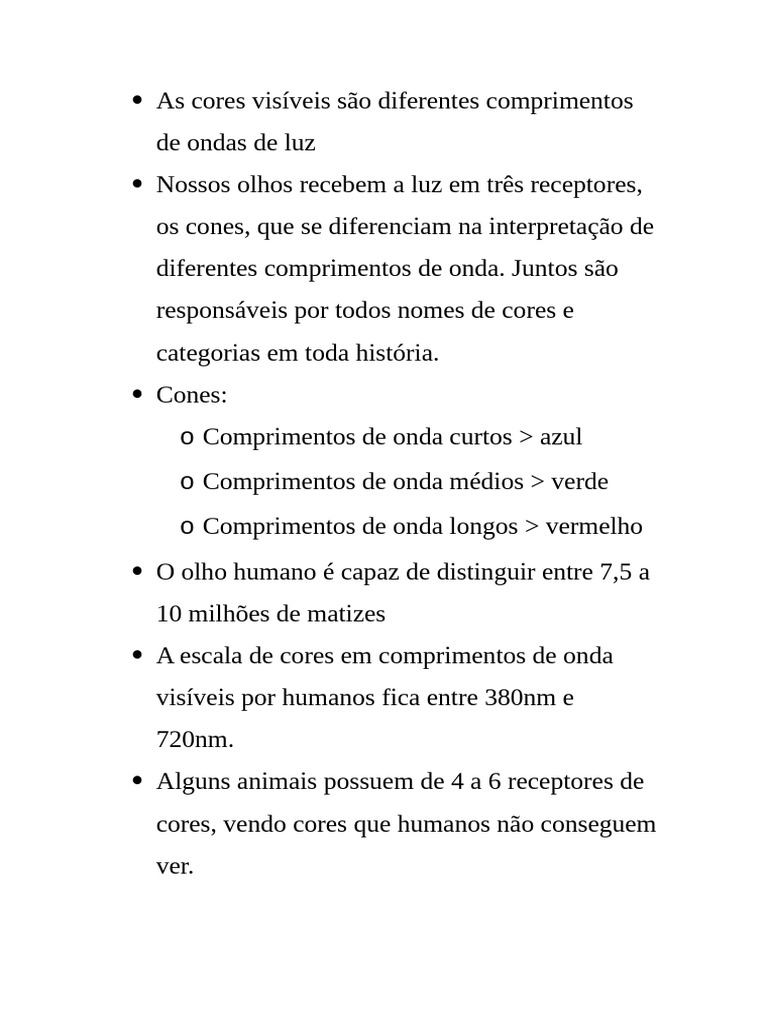 Resumo Teoria Da Cor | PDF | Cor | Pigmento