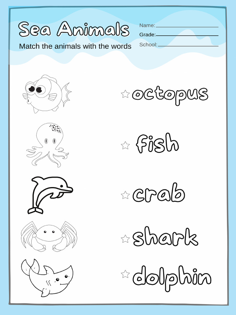 Sea Animals Homework | PDF