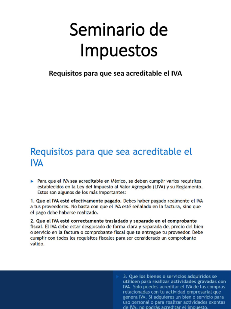 5requisitos para Que Sea Acreditable El IVA | PDF