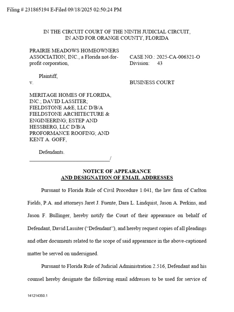 Notice Appearance of Counsel | PDF | Public Law | Common Law