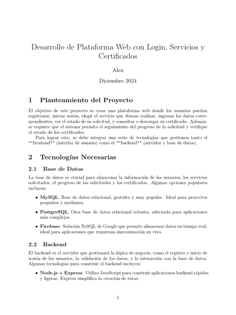 Plataforma Web con Login y Certificados | PDF | Bases de datos | Script ...