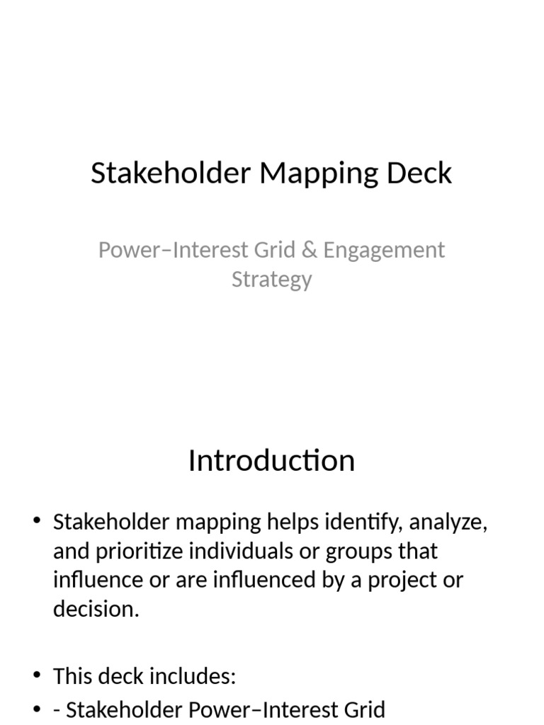 Stakeholder Mapping Deck | PDF