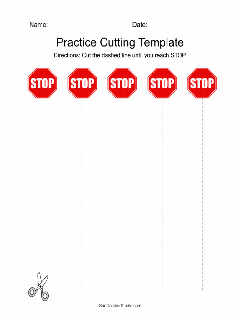 Cutting Practice Preschool Straight Lines | PDF