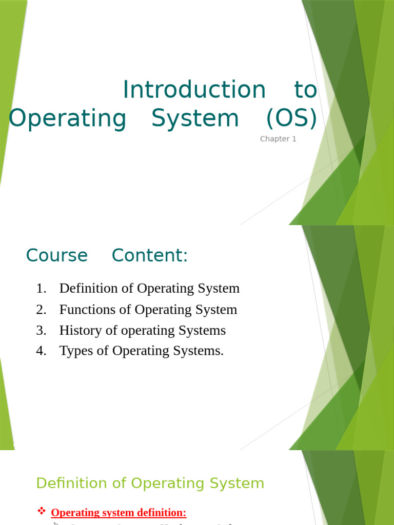 Chapter 1 Introduction To OS | PDF | Operating System | Computer Cluster