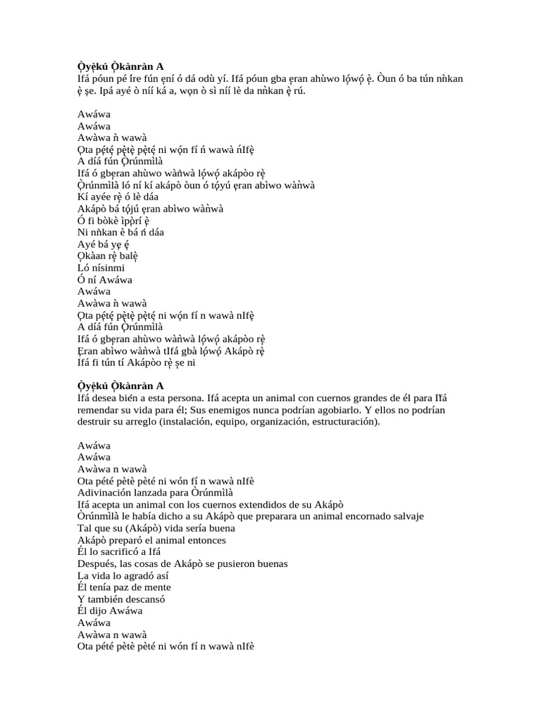 Òyèkú Òkànràn A-B | PDF