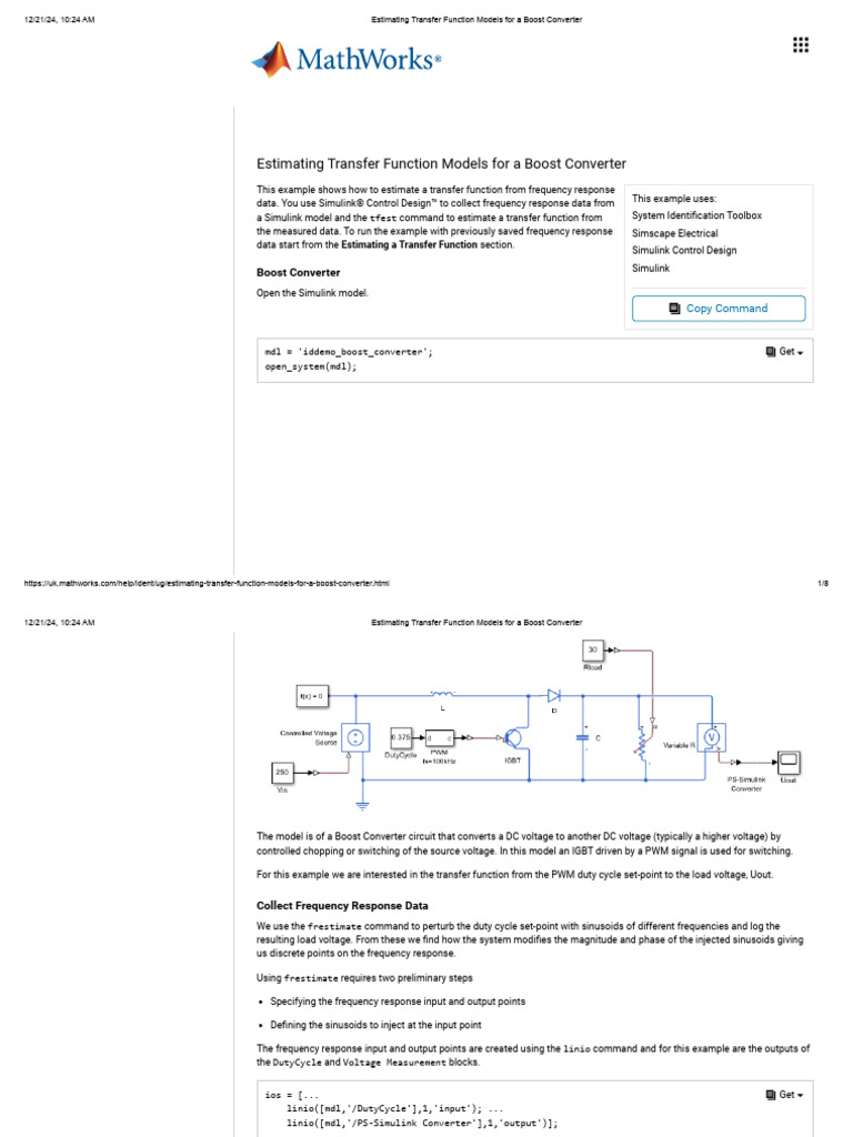 Estimating Transfer Function Models For A Boost Converter | PDF | Signal Processing ...