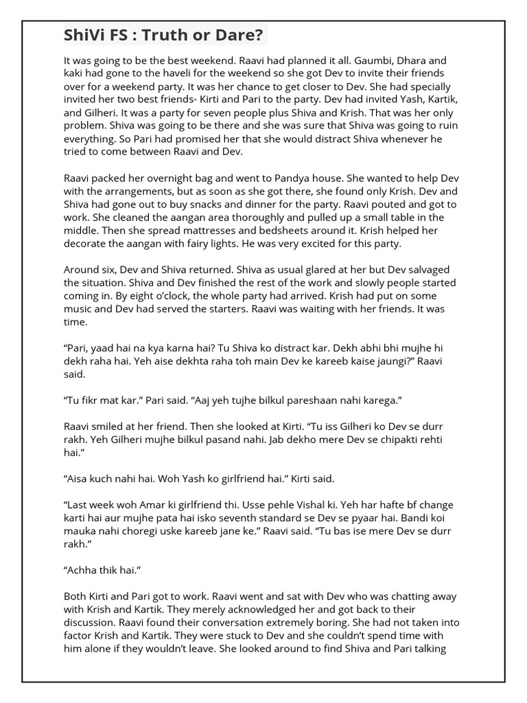 Truth or Dare: Raavi's Party Chaos | PDF