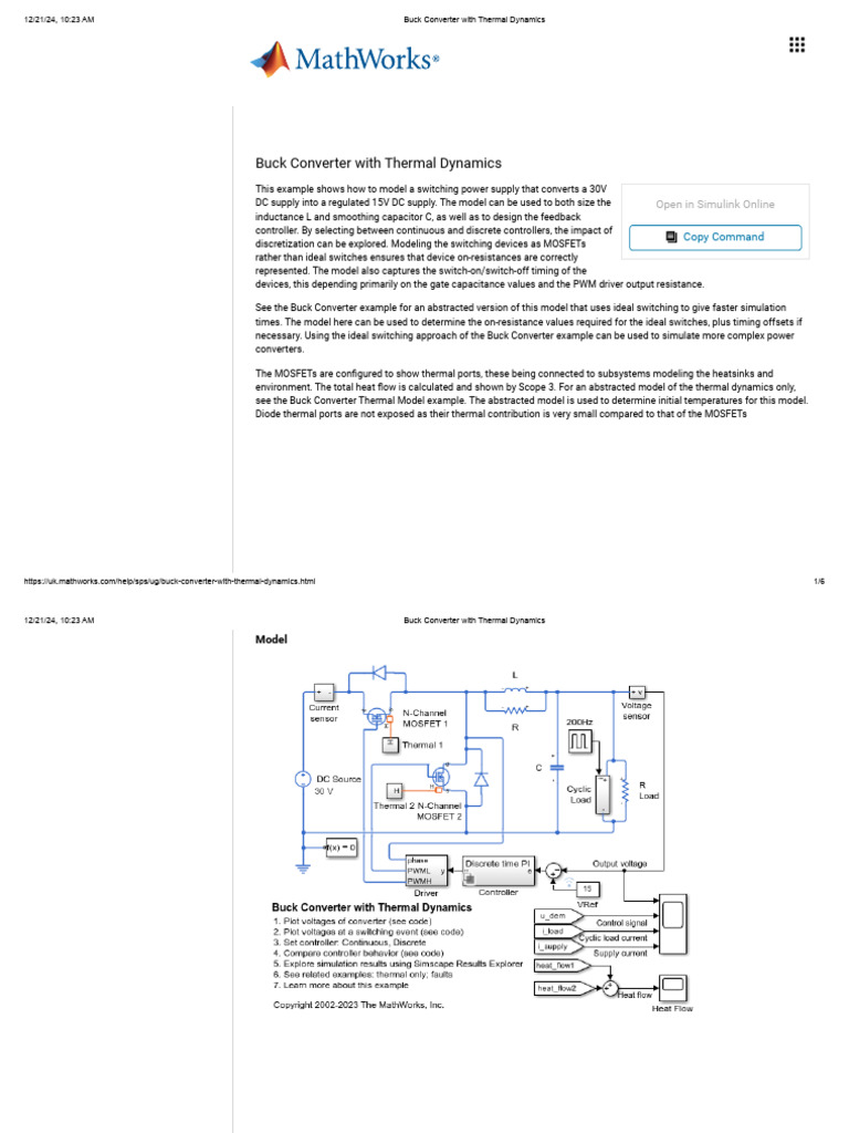 Buck Converter Thermal Dynamics Model | PDF | Mosfet | Electrical Circuits