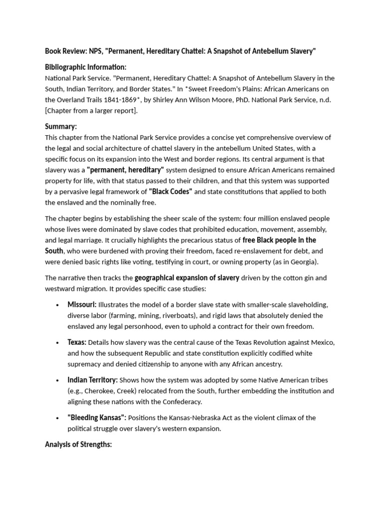 Chapter 1 - Race, Slavery, and Freedom - Permanent, Hereditary Chattel ...
