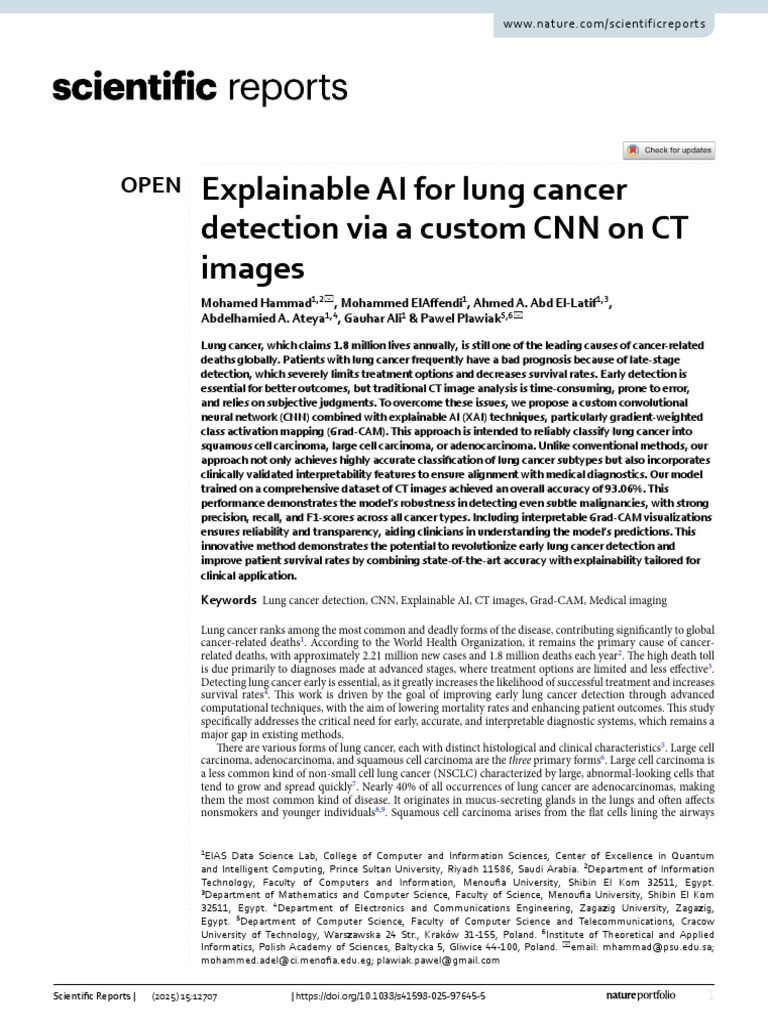 Explainable AI For Lung Cancer Detection Via A Custom CNN On CT Images ...