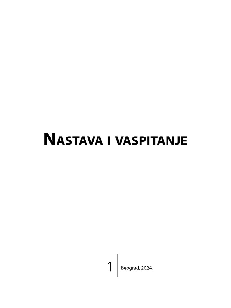 Nastava i Vaspitanje 1 2024 Lat | PDF