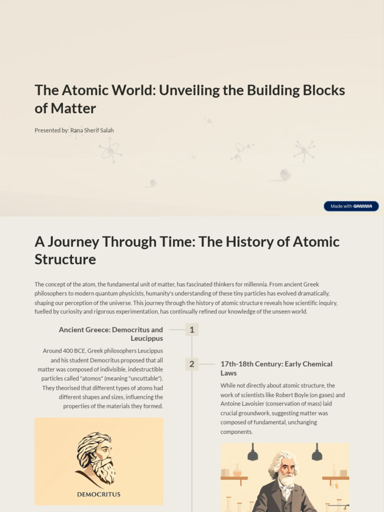 The Atomic World Unveiling The Building Blocks of Matter | PDF ...