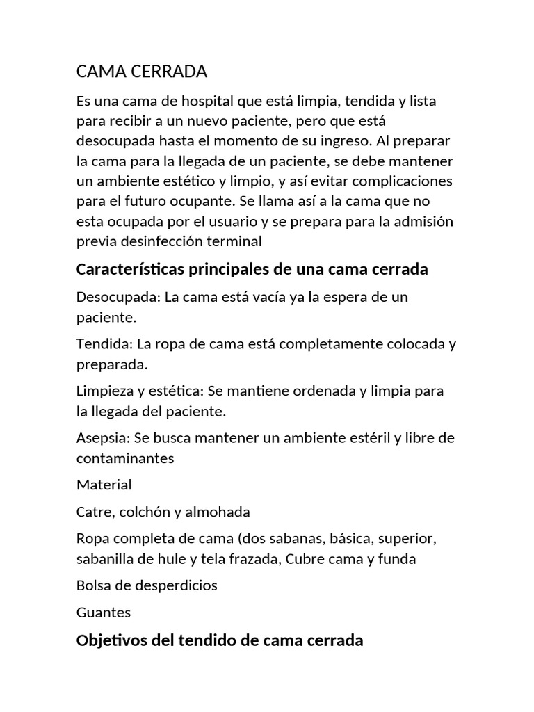 Cama Cerrada | PDF