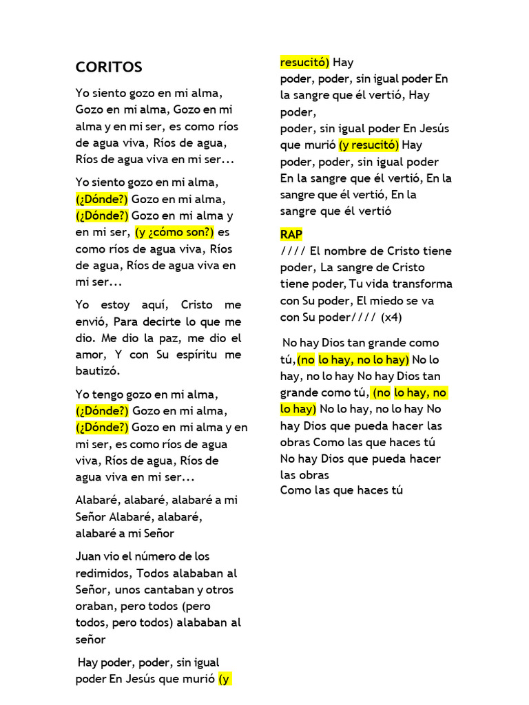 Coritos 2 | PDF