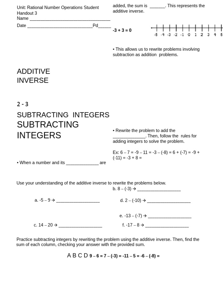 Math Subtracting Integers | PDF | Arithmetic | Theory Of Computation
