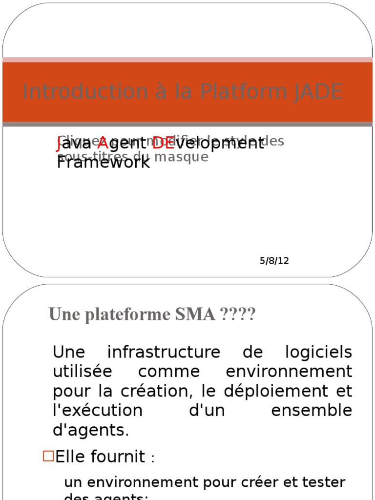 Introduction À La Platform JADE | PDF | Environnement d'exécution ...