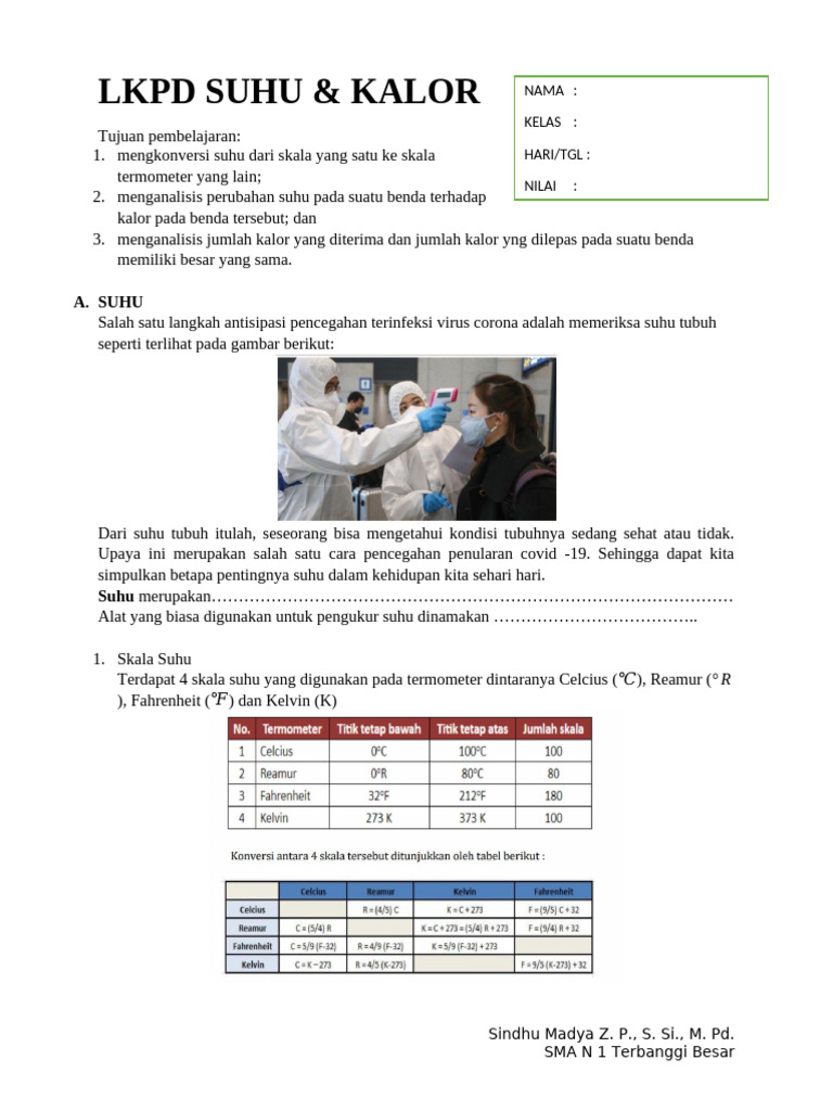 Lkpd Suhu Dan Kalor Pdf