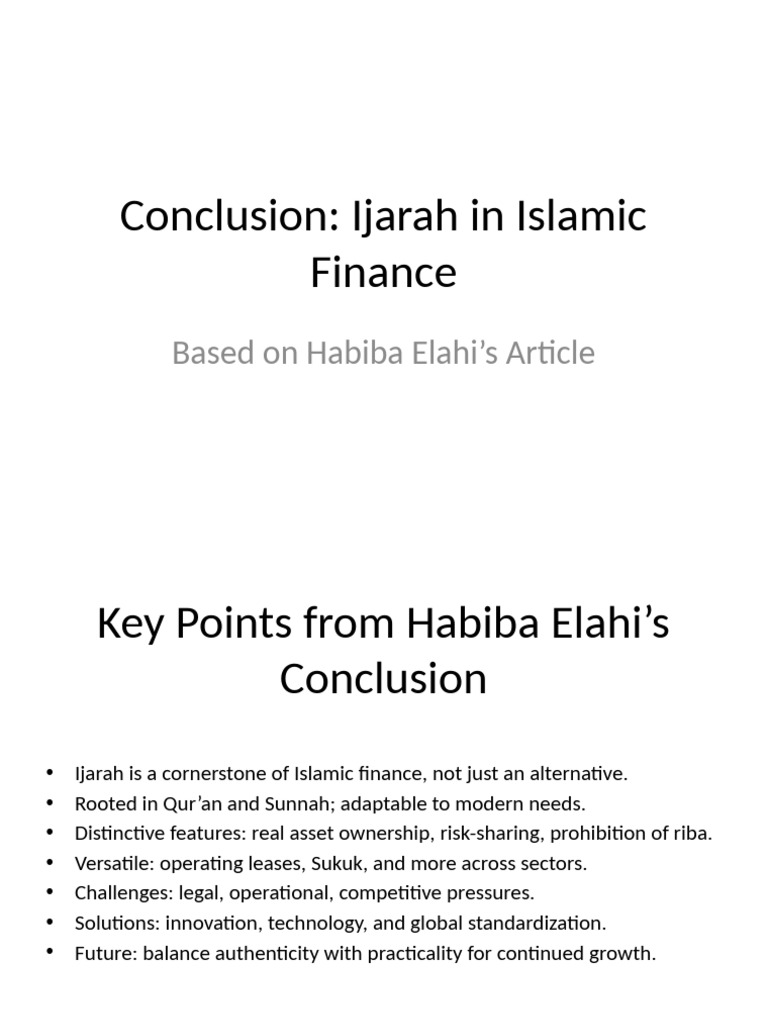 Ijarah Conclusion Presentation | PDF