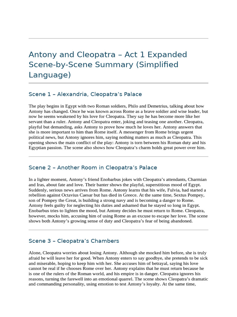 Antony and Cleopatra PDF | PDF | Mark Antony | Cleopatra