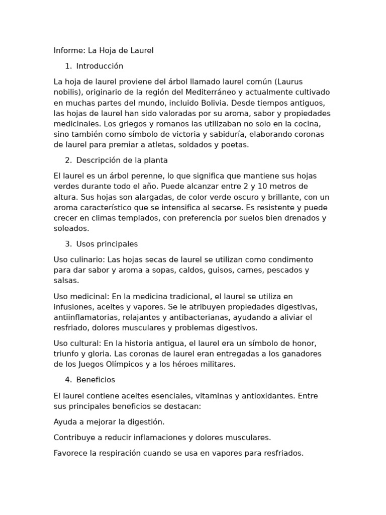 Hoja de Laurel | PDF | Alimentos