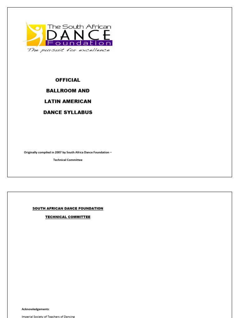 SADF Official Ballroom and Latin American Dance Syllabus | PDF ...